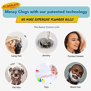 Drain Buddy Ultra Flo- 2 in 1 Bathroom Sink Stopper & Hair Catcher W/Patented Pull Clean Technology! | Fits 1.25” Sink Drains, Clog Preventing | Brushed Nickel Cap / 1 Replacement Basket