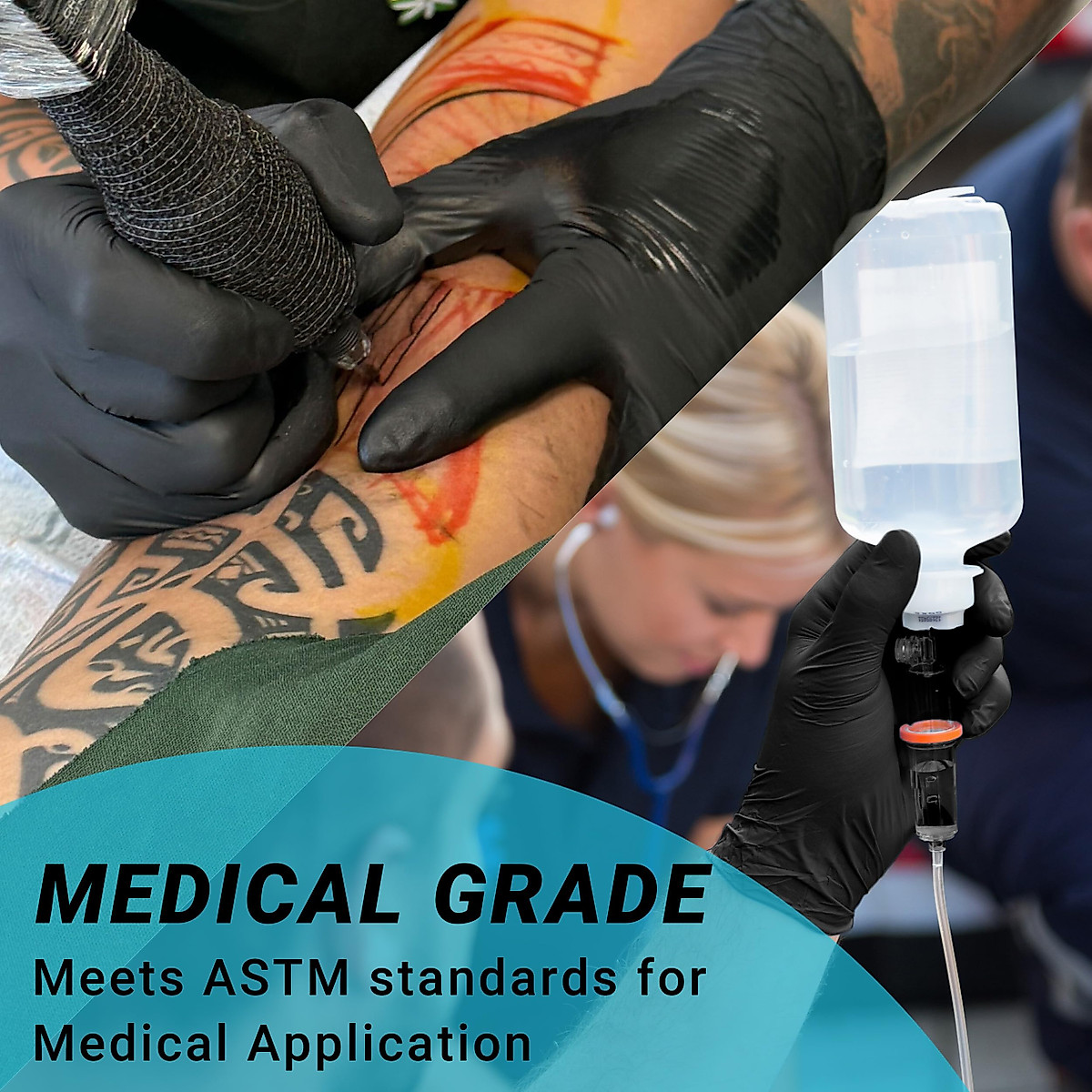 ASAP Black Nitrile Gloves Small - 4 Mil Black Exam Gloves, Black Latex Free Gloves, Powder Free Gloves - Medical, Food Safe, Disposable Black Gloves - Small Black Nitrile Gloves - Box of 100