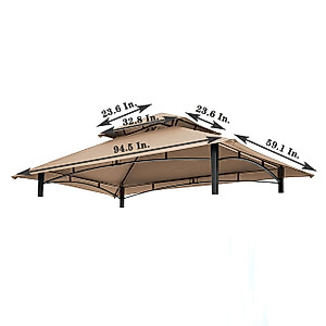 8x6Ft Grill Gazebo Replacement Canopy,Canopies for Outside Canopies, Gazebos,Outdoor Canopies and Gazebos,Double Tiered BBQ Tent Roof Top Cover