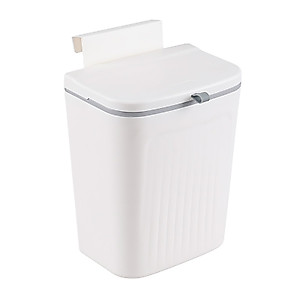 EudokkyNA 12 Liter Plastic Hanging Wall-Mounted Garbage Can, White