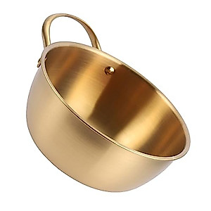 Tofficu 1pc Stainless Steel Instant Noodle Bowl Hot Pot Korean Noodle Pot Japanese Pot Noodles Pan with Lid Hot Pot Cooker Mini Cooking Utensils Kitchen Gadget Useful Soup Pot