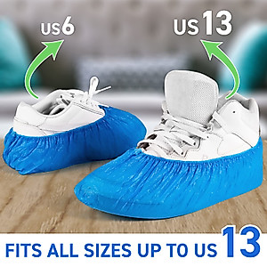 120 PCS Shoe Covers Disposable Non Slip, Waterproof, Recyclable Shoe Booties, Larger Fit - All Sizes Up To 13 US Men - shoe covers for indoors