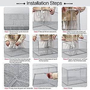 DILIBRA 4 Packs Clear Plastic Handbag Storage Organizer for Closet, Acrylic Display Box for Handbag, Stackable Storage Boxes Bag Organizer with Magnetic Door for Small Purse Clutch Wallet Book Toys