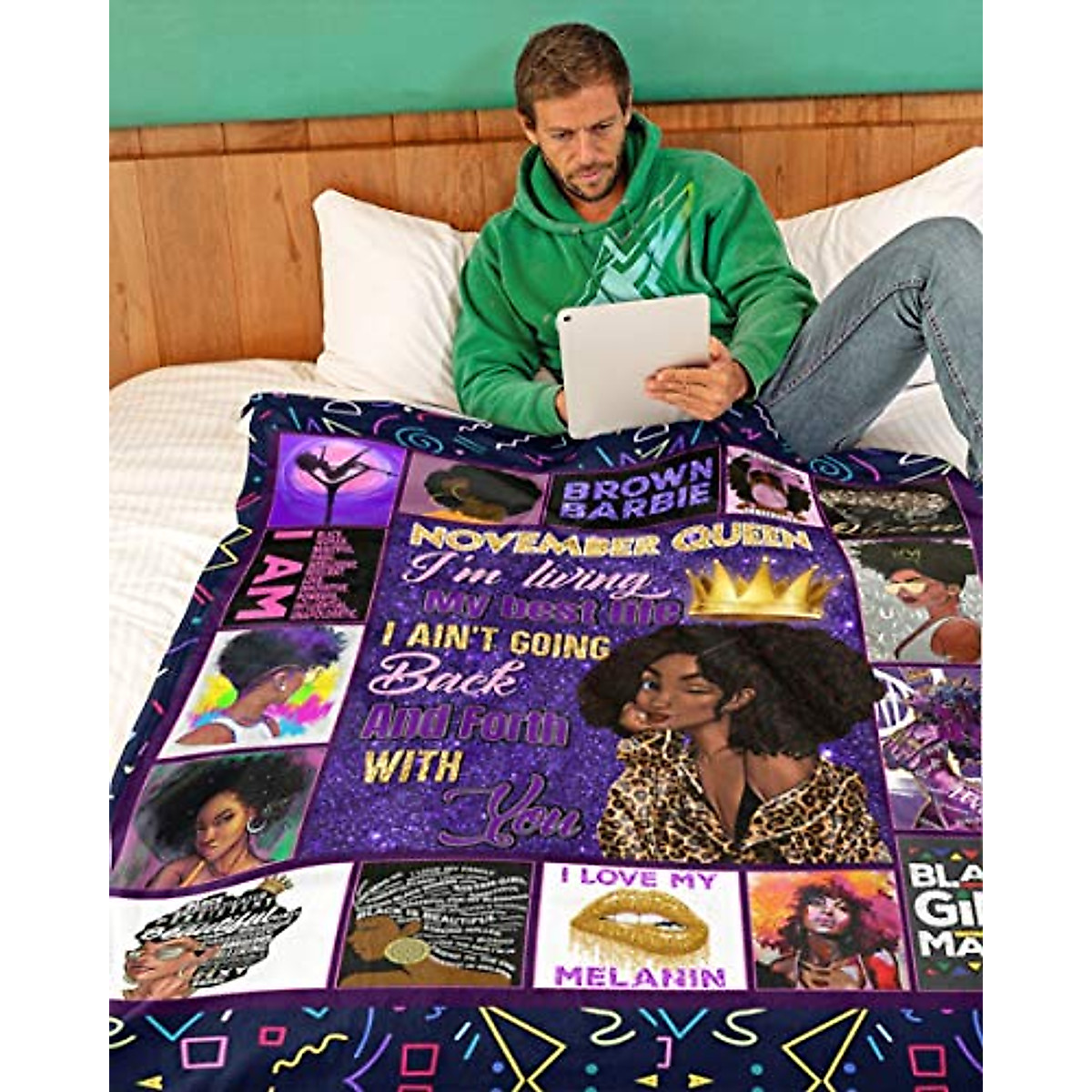 Cholyme LLC Best Friend Blanket, Sofa Blanket, November Queen Blanket Gifts for Friends Female, Sisters Gifts from Sister, Throw Blanket, Baby, Mom, Son (30" X 40")