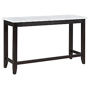 Coaster Home Furnishings Toby Rectangular Marble Top Counter Height Table Espresso and White