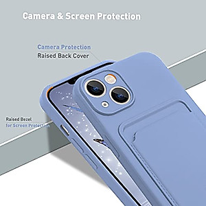 Naiadiy Silicone Wallet Case with Card Holder (for iPhone 13 6.1 Inch 2021) - Upgrade/Purple