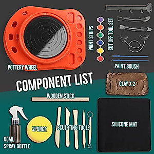 Innorock Pottery Wheel for Kid - Spin and Sculpt Pottery Wheel Toys & Arts and Crafts for Kids Ages 8-12 Girls Boys with Pottery Tools & Art Set, Complete Pottery Kit for Kids Ages 8 9 10 11 12