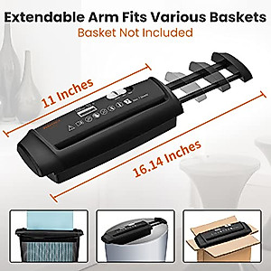 Paper Shredder Without Basket,VidaTeco 7-Sheet Strip Cut Shredder for Home Use,Mini Paper Shredder Also Shreds Card/Staple,Small Portable Shredder with Extendable Arm,Durable&Fast with Jam Proof(ETL)