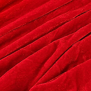 SHEUTSAN 10 Yards Long 65 Inches Wide Red Velvet Fabric, Flexible Stretch Velvet Fabric by The Yard for Costumes Sewing, Craft Making, Home Decoration
