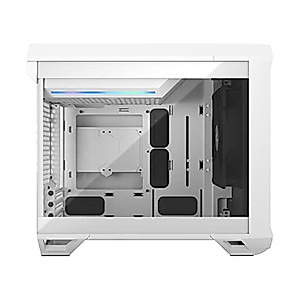 Fractal Design Torrent Nano White - Clear Tint Tempered Glass Side Panel - Open Grille for Maximum air Intake - 180mm PWM Fan Included - Type C - mITX Airflow Mini Tower PC Gaming Case