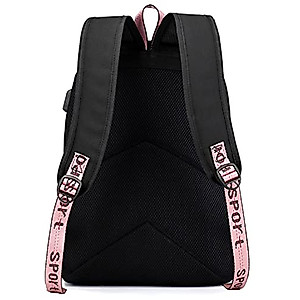 FSRONGXI 17Inch Anime Backpack for School Nezuko Bookbag Anime Rucksack with USB Charging Port, Free Keychain 17.7inch (Nezuko)