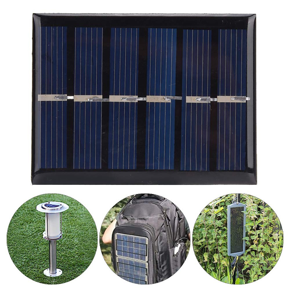 4Pcs 3V 0.3W Polycrystalline Silicon DIY Safety Solar Power Charging Panel with Cable 65x48mm