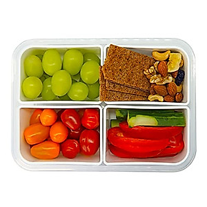carrotez Food Storage Container with 4 Removable Compartments, Food Prep Container with Airtight Lids, Portion Control Container, Reusable, BPA Free, 6.3 Cup (1500ml)