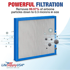LifeSupplyUSA HEPA Filter: Compatible with HoMedics Air Purifier Filter Replacement AF-100FL, 100 CADR Models - Enhanced Air Quality, Easy Install, Efficient Particle Filtration, Long-Lasting