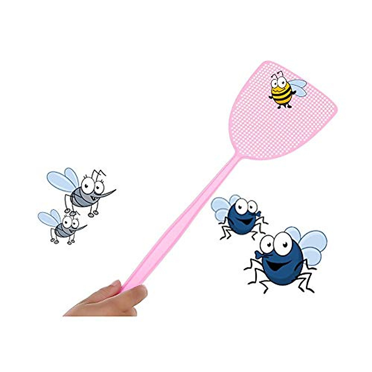 Fly Swatter, Strong Flexible Manual Swat Set Pest Control, Assorted Colors (3 Pack)