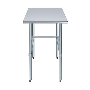 AmGood Stainless Steel Work Table Open Base | NSF Kitchen Island Food Prep | Laundry Garage Utility Bench (30" Long X 30" Deep)
