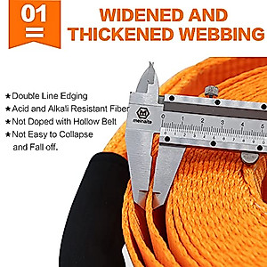 Iztoss 3"×30' Tow Strap Heavy Duty 30 feet Break Strength 35,000 lbs Double Reinforced Webbing Recovery Tow Rope Kit, Winch Snatch Strap (30 Feet Tow Strap)