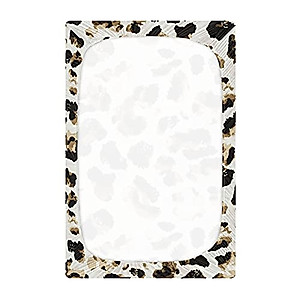 Brown Leopard Print Cheetah Baby or Toddler Fitted Crib Sheet for Girl and Boy 52 x 28 inch