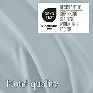 lalaLOOM Twin Bed Sheet Set, Soft Microfiber Hotel Luxury Bedding, Extra Deep Pocket, 3 Piece Sheets and Pillowcase Sets, Breathable Wrinkle, Fade Resistant, Easy Care Machine Washable Linen, Sea Blue