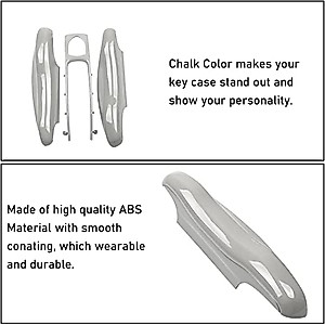 Jaronx Compatible with Porsche Key Fob Cover, Compatible with Porsche Cayenne Panamera Key Fob Cover 2018-2023, Compatible with Porsche Carrera Taycan Key Accessories 2020-2023 (Chalk-New/Light Grey)