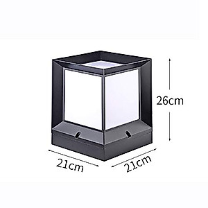 XXINY Square Column Headlights Outdoor Garden Landscape Wall Lights Home Gate Column Headlights Retro Industrial Post Porch Patio Pillar Lamp Street Lantern Table Light Stigma Floor Lamp (Size : M)