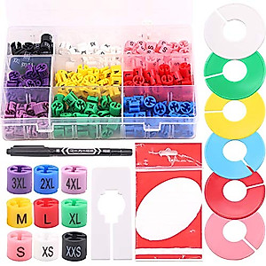 Hilitchi 256Pcs Color Coded Round and Rectangular Blank Clothing Rack Size Dividers for Clothes Rack Clothes Hangers, Commercial Clothing Racks, Clothing Shops