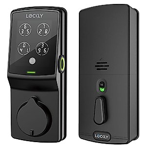 Lockly Secure Plus Deadbolt | Bluetooth Digital Door Lock, Fingerprint Scanner, Touchscreen Keypad, App Control, Auto Lock, Keyless Entry Door Lock (PGD728FMB, Matte Black)