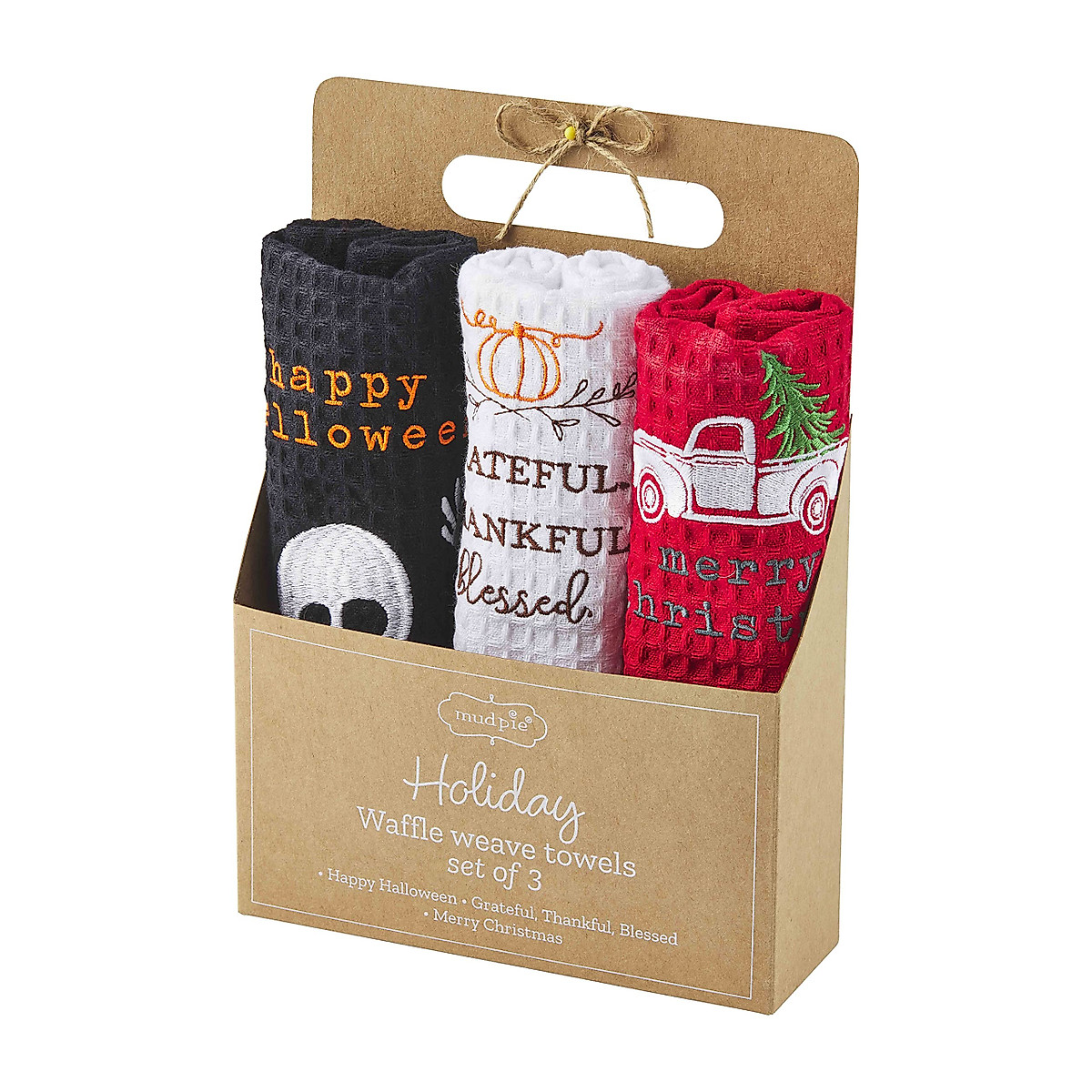 Mud Pie Holiday Towel Set, Multi Small