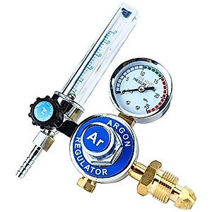 Argon Regulator With Flowmeter TIG Welder MIG Welding CO2 Regulator 0 to 25 L/MIN - 0 to 25 MPA Pressure Gauge CGA580 Inlet Connection Gas Welder Welding Regulator with Built-In Flow Meter