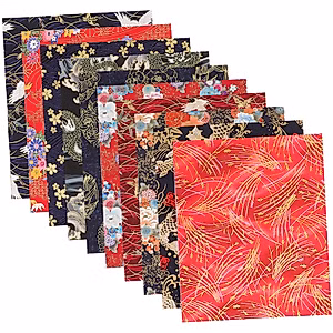 EXCEART 10pcs Quilted Comforter Fabric Squares Floral Fabric Bundle Cotton Fabric for Quilting Neutral Comforter Quilting Supplies Flower Printing Patchwork 4X Flowers Crafting Supplies