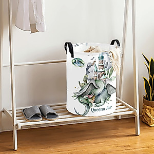 Magical Castle Dragon Storage Bin, Waterproof Oxford Fabric Clothes Basket Organizer for Laundry Hamper,Toy Bins,Gift Baskets, Bedroom, Clothes,Baby Nursery