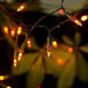 SEMILITS Halloween Decoration String Lights 100LED Orange Solar String Lights for Garden Home