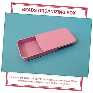 Ciieeo 8Pcs Boxes Pink push-pull box storage cubes with lid empty tin containers with containers with lids jewelry organizer tray metal storage organizer storage tank pill iron travel