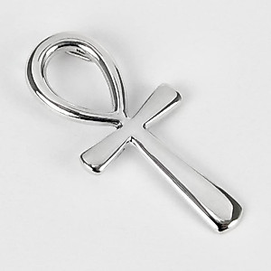 Moonlight Mysteries Sterling Silver Egyptian Ankh Pendant for Women & Men - .925 Egypt Symbol of Life and Immortality - 1.87 Inches Long