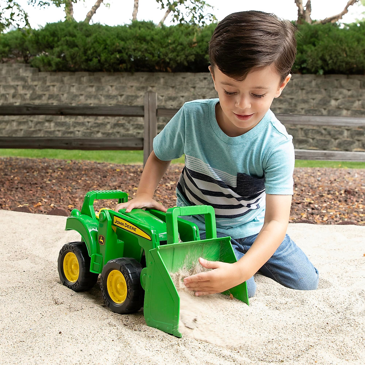 John Deere Big Scoop Tractor Toy with Loader - Officially Licensed John Deere Tractor Toys - Toddler Sand Toys Ages 3 Years and Up - 15 Inch