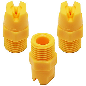 Sydien 20Pcs Plastic 1/4 BSPT Male Thread Flat Fan Sprayer Tip 80 Degrees Nozzles For Cooling, Agricultural Irrigation, Waste Gas Treatment Yellow