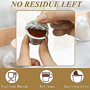 CAPMESSO Reusable Capsules for Nespresso OriginalLine, Refillable Coffee Pods Stainless Steel Cups Compatible with Nespresso OriginalLine Brewer(2 Pods+100 Lids)