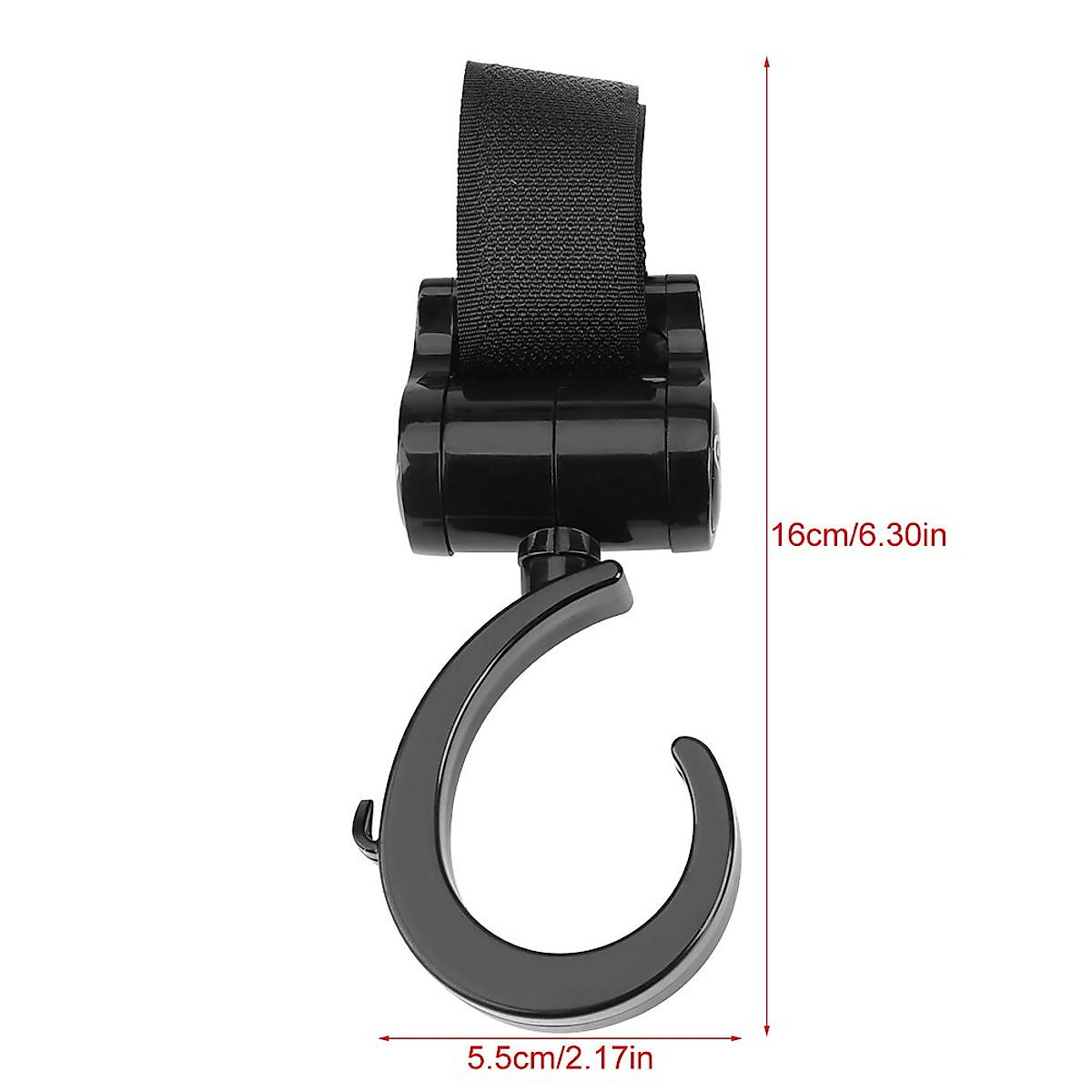 Fdit 2Pcs Stroller Hooks, ABS Plastic 360°Rotation Baby Infant Stroller Pushchair Hooks Hanger for Baby Diaper Bags Walker