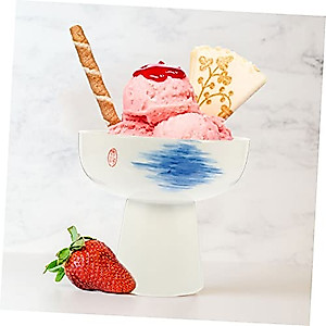 Goblet Glass Trifle Bowl Mini Dessert Cup Glass Salad Bowl Ceramic Bowl Small Dessert Cups Ceramics White Kitchen Pudding Cup Glass Cup Pudding Bowl Fruit Sweets Smooth Easy to Clean