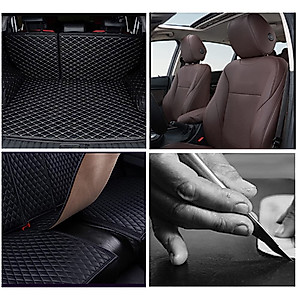 ikasus Quilted Foam Vinyl Fabric Diamond Pattern with Thick Sponge Backing Faux Leather Fabric for Car Headliner, Furniture Upholstery, Headboards,155x100CM