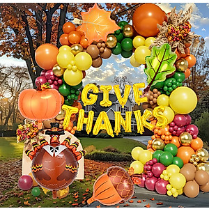 Wecepar 164pcs Fall Balloons Garland Arch Kit Thanksgiving Burnt Orange Coffee Brown Burgundy Gold Balloons for Fall Thanksgiving Little Pumpkin Autumn Harvest Birthday Baby Shower Party Decorations