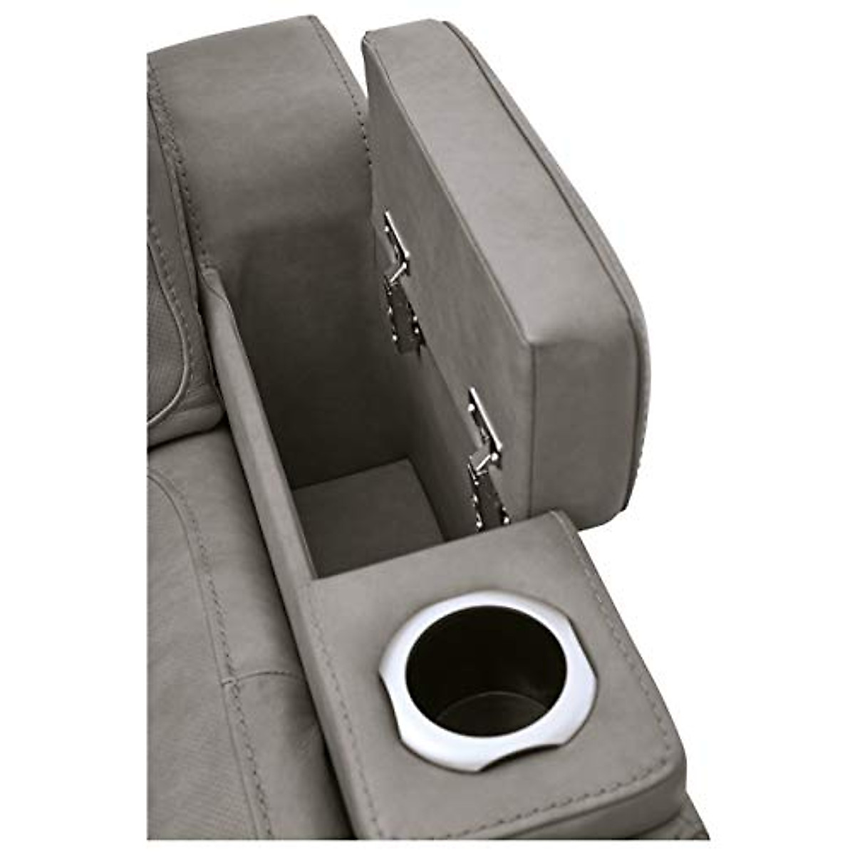 Signature Design by Ashley The Man-Den Leather Power Recliner with Adjustable Headrest & Wireless Charging, Gray