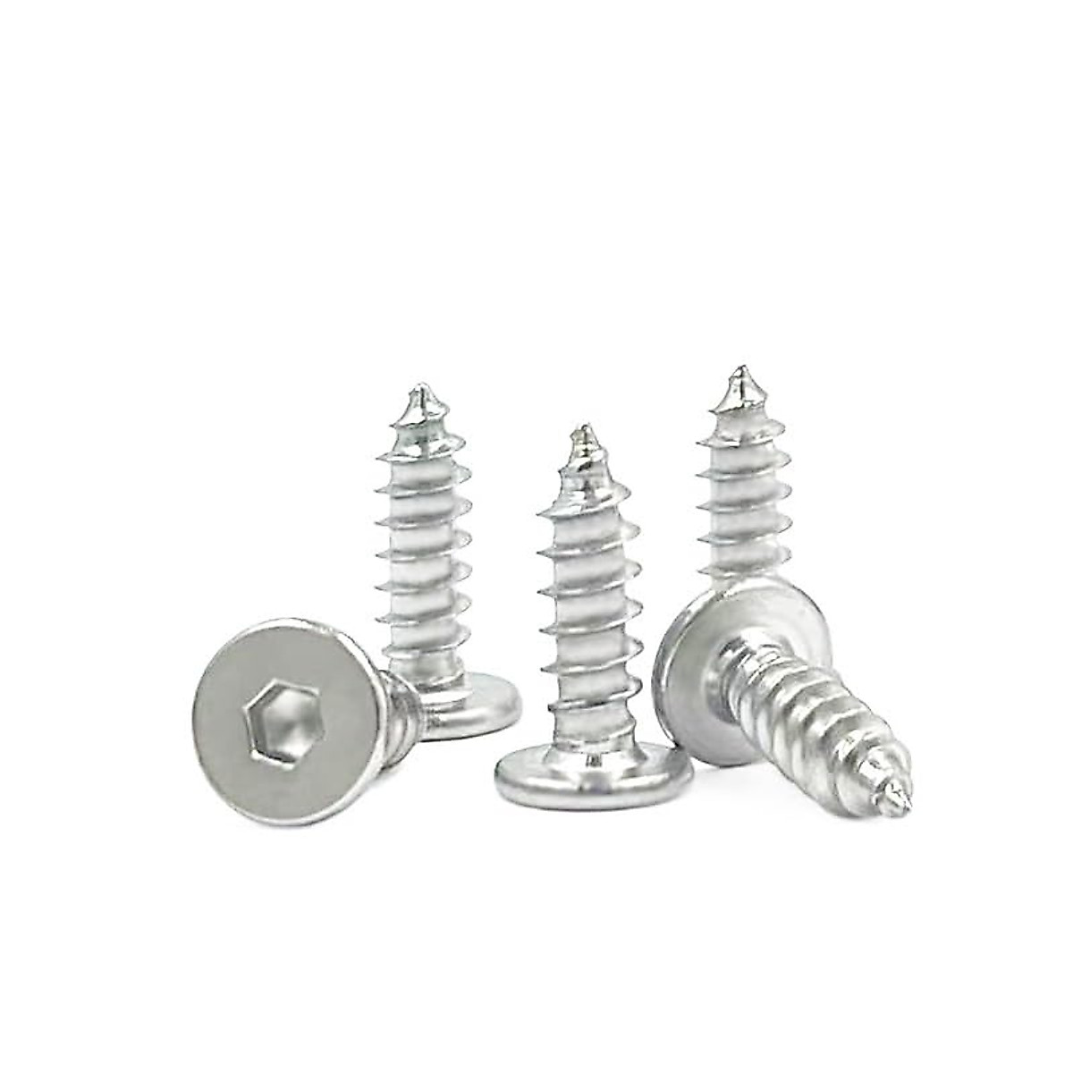 10pcs 304 Stainless Steel Flat Head Hexagonal self-Tapping Ultra-Thin Flat Head self-Tapping Thin Flat Head Hexagonal self-Tapping Screws Hexagon Socket Screws (Size : M5*12)