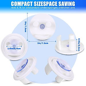 Smile Sponge Holder, Sink Holder with Suction Cup Installation, Kitchen/Bathroom Sink Sponge Organizer, Designed for Round Smiley Sponges, Dishwasher Safe (Sponge Not Included)