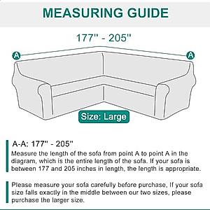 Arfntevss Corner Sectional Couch Covers L Shape Sofa Cover Magic Stretch Sectional Slipcover Set Water Repellent and Washable U Shaped Sofa Covers Living Room Soft Thick Protector (Light Grey, Large)