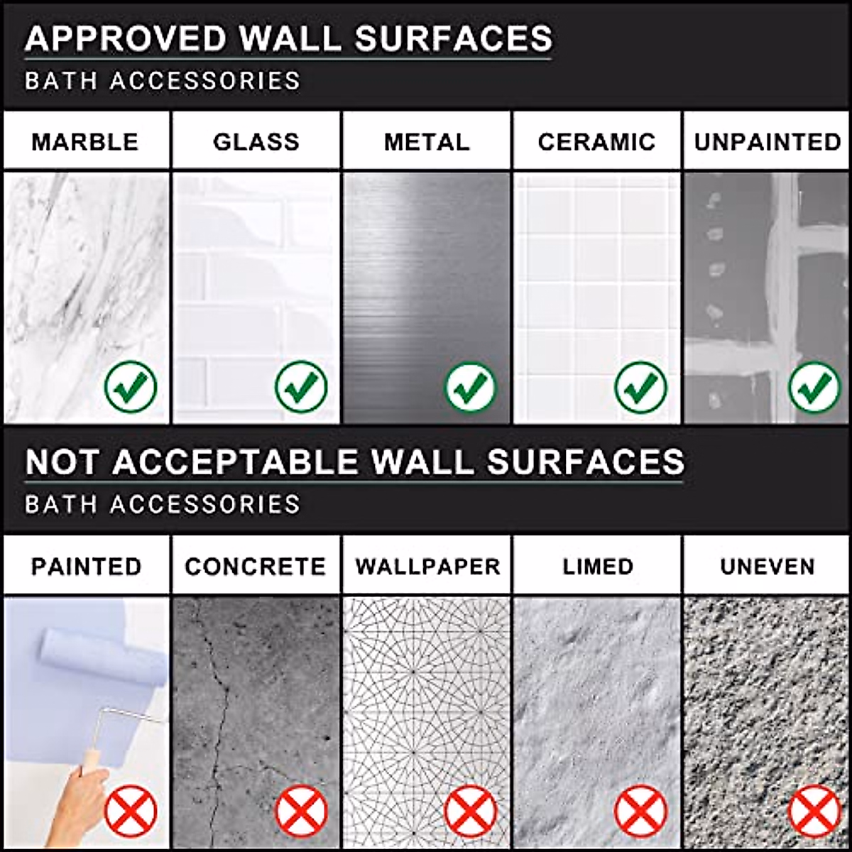 Questech Décor 8 Inch Corner Shower Shelf and 5 Inch Shower Caddy Foot Rest, Metro Flatback Wall Mounted Bathroom Shower Organizer, Gray Polished