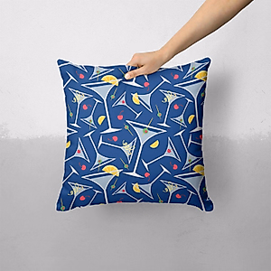 iiRov Blue Martini Drinks with Lemons - Custom Decorative Home Decor Indoor or Outdoor Throw Pillow Cover Plus Cushion Set for Sofa, Bed or Couch (Pillow CASE Cover Plus Cushion)