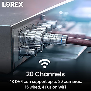 Lorex Fusion 4K 20-Channel (16 Wired and 4 Fusion Wi-Fi) 2TB Digital Video Recorder