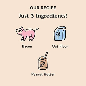 Bocce's Bakery Oven Baked Bac'N Nutty Treats for Dogs, Everyday Wheat-Free Dog Treats, Made with Real Ingredients, Baked in The USA, All-Natural PB & Bacon Biscuits, 5 oz