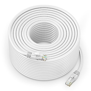 Maximm Cat 6 Ethernet Cable 300 ft - High-Speed LAN Cable, Internet Cable, Patch Cable, and Network Cable - UTP, 10Gbps, 550MHz Ethernet Cord - White
